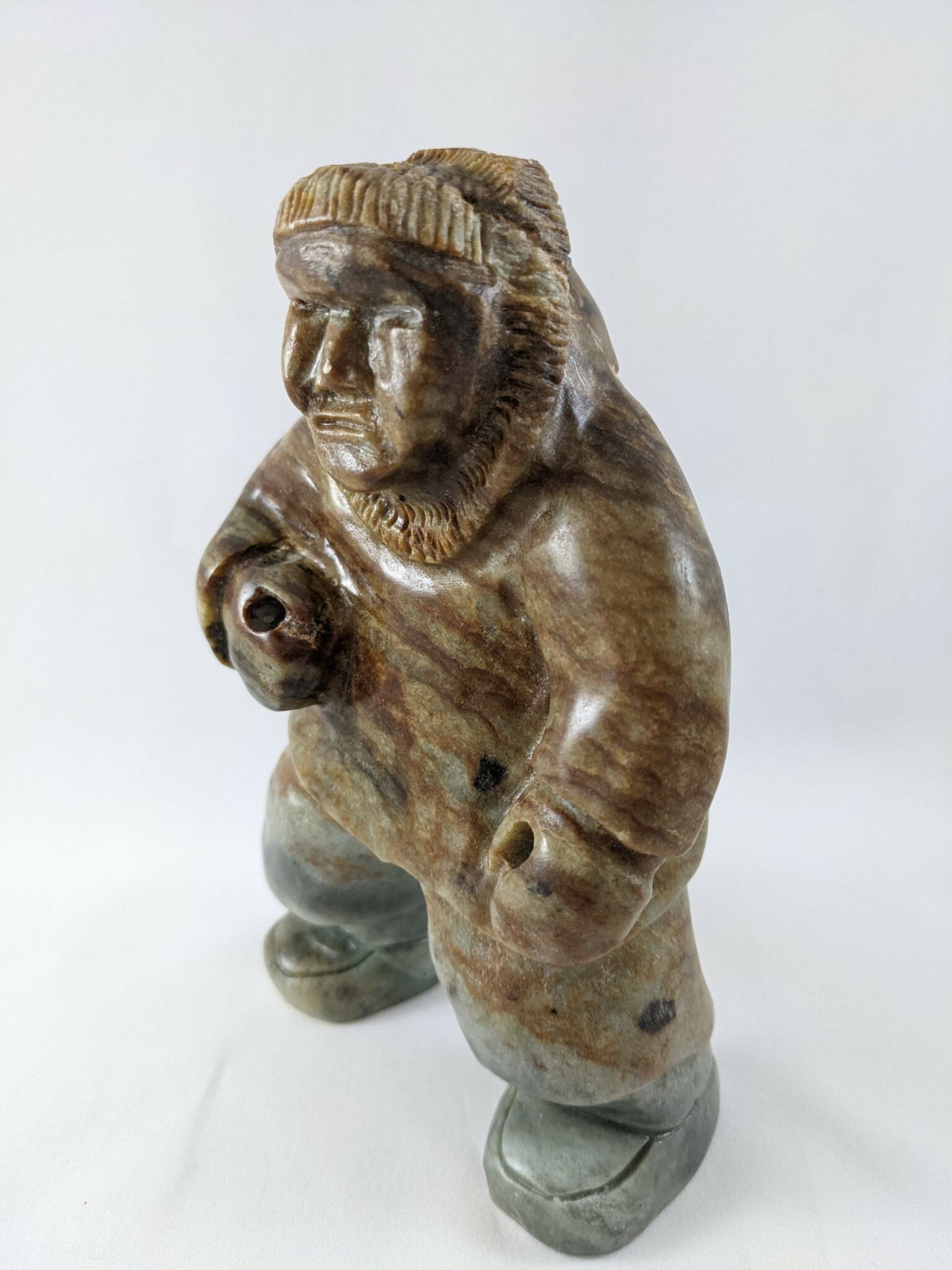 Soapstone Carving – Inuk Man-One - Arctic Carvings